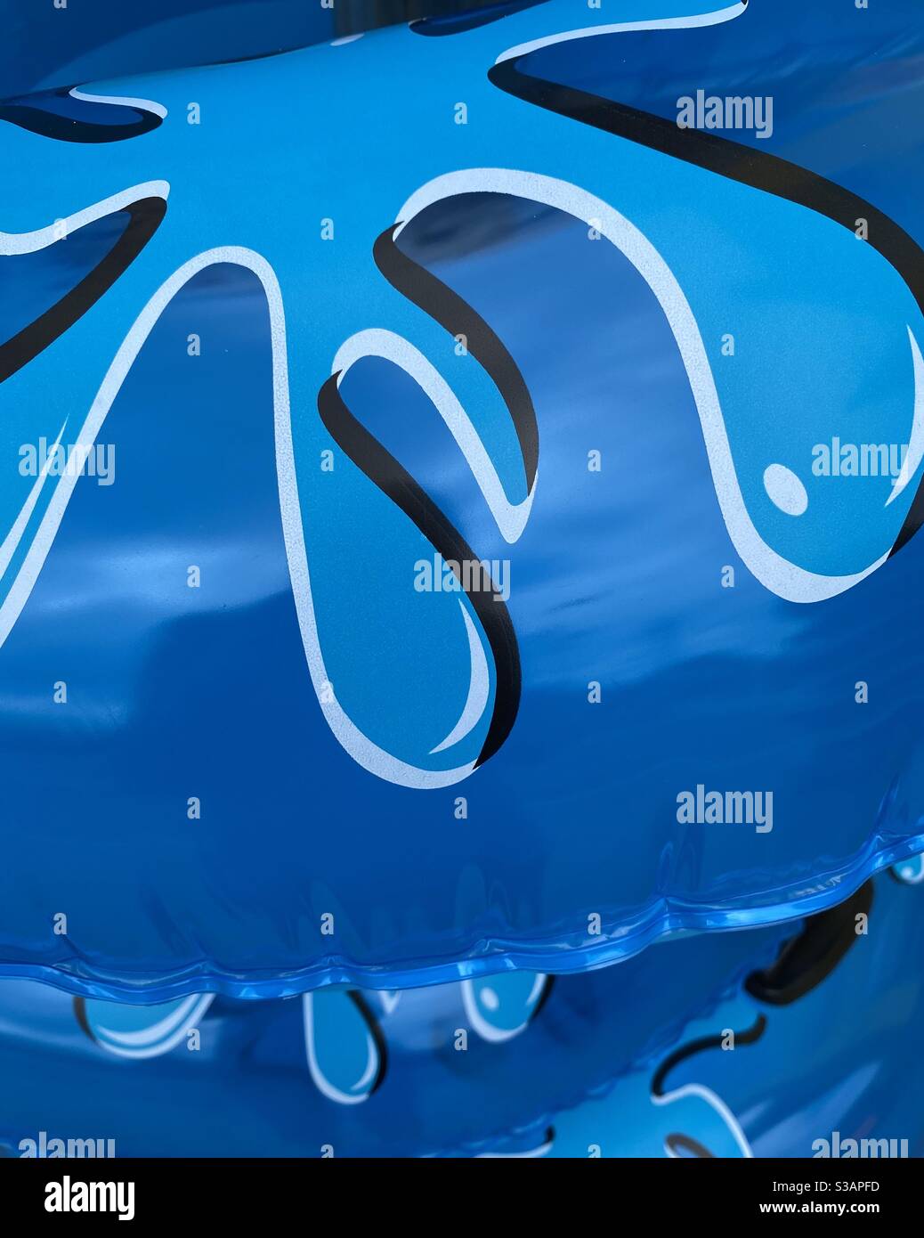 Abstract background of colorful blue swim floats Stock Photo - Alamy