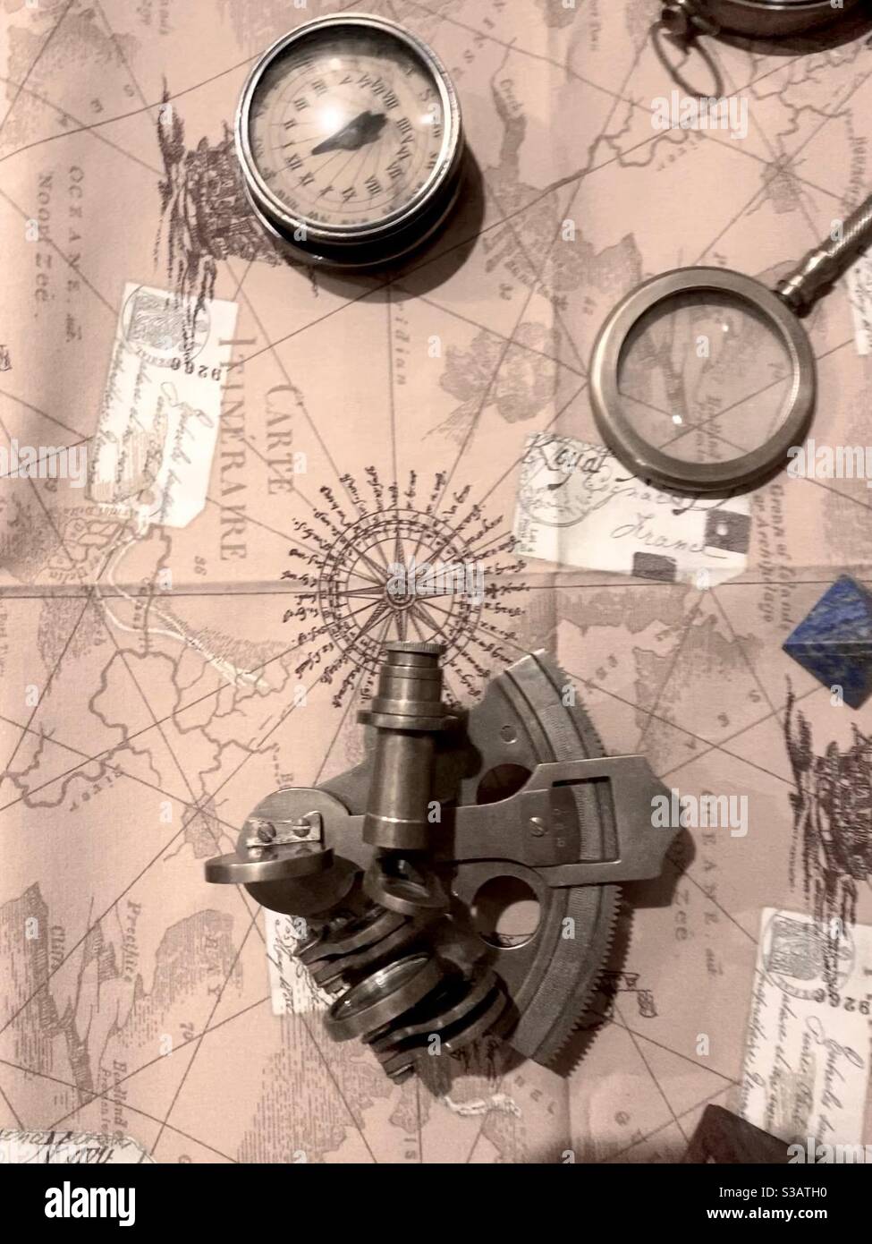 Sextant Map High Resolution Stock Photography and Images - Alamy