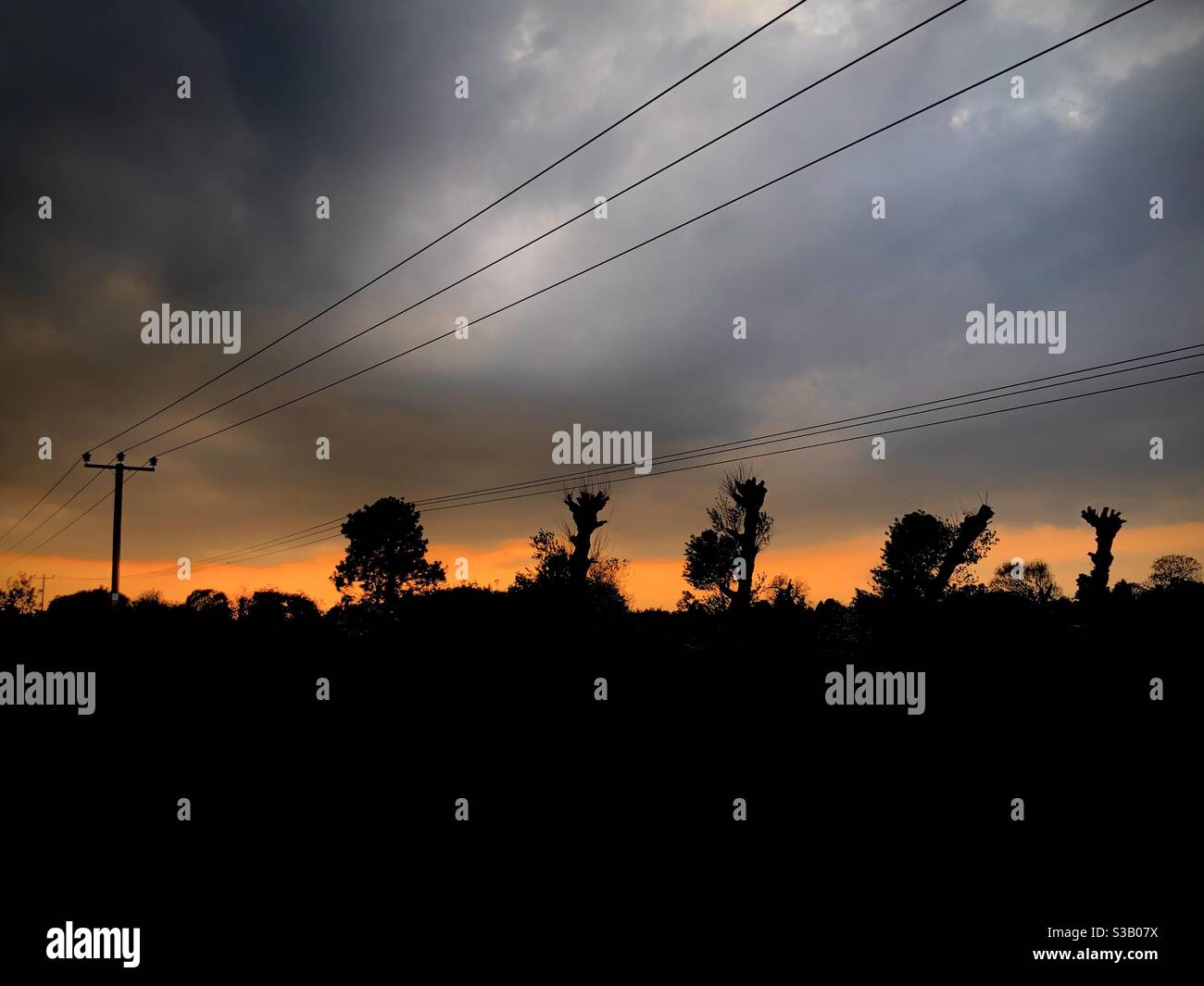 Sunset and the shadows Stock Photo - Alamy
