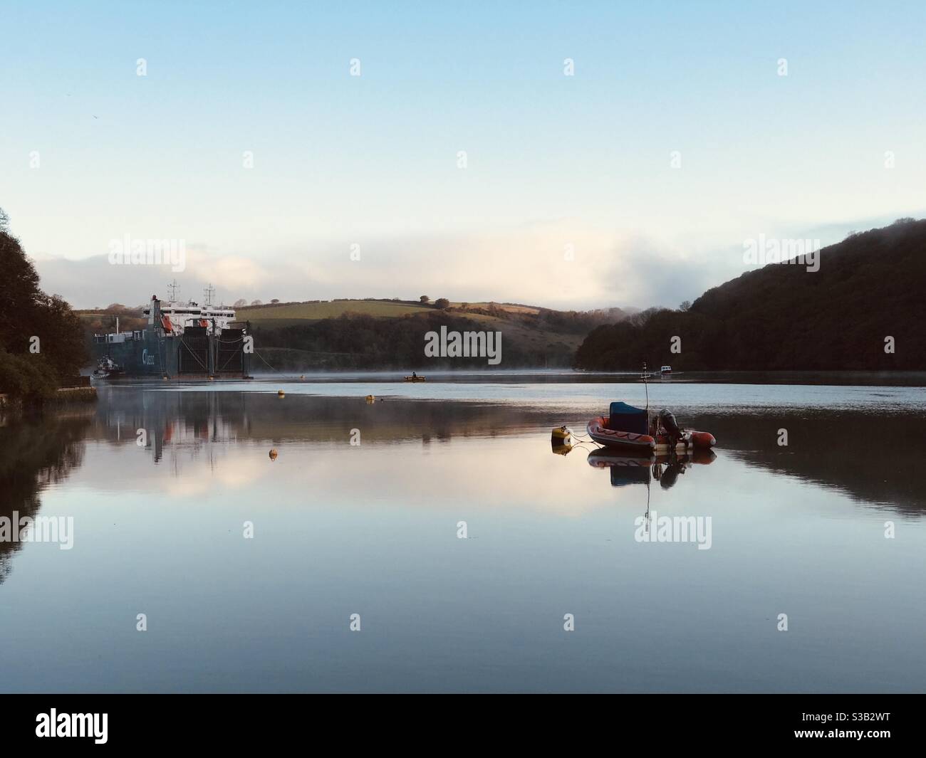 River Fal tranquil harbour Stock Photo - Alamy