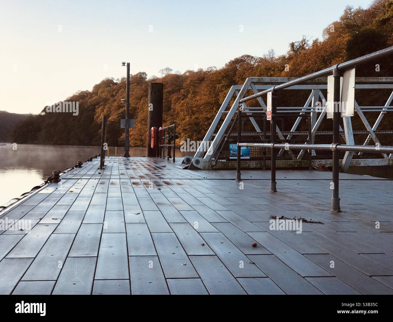 pontoon on The River Fal Stock Photo - Alamy