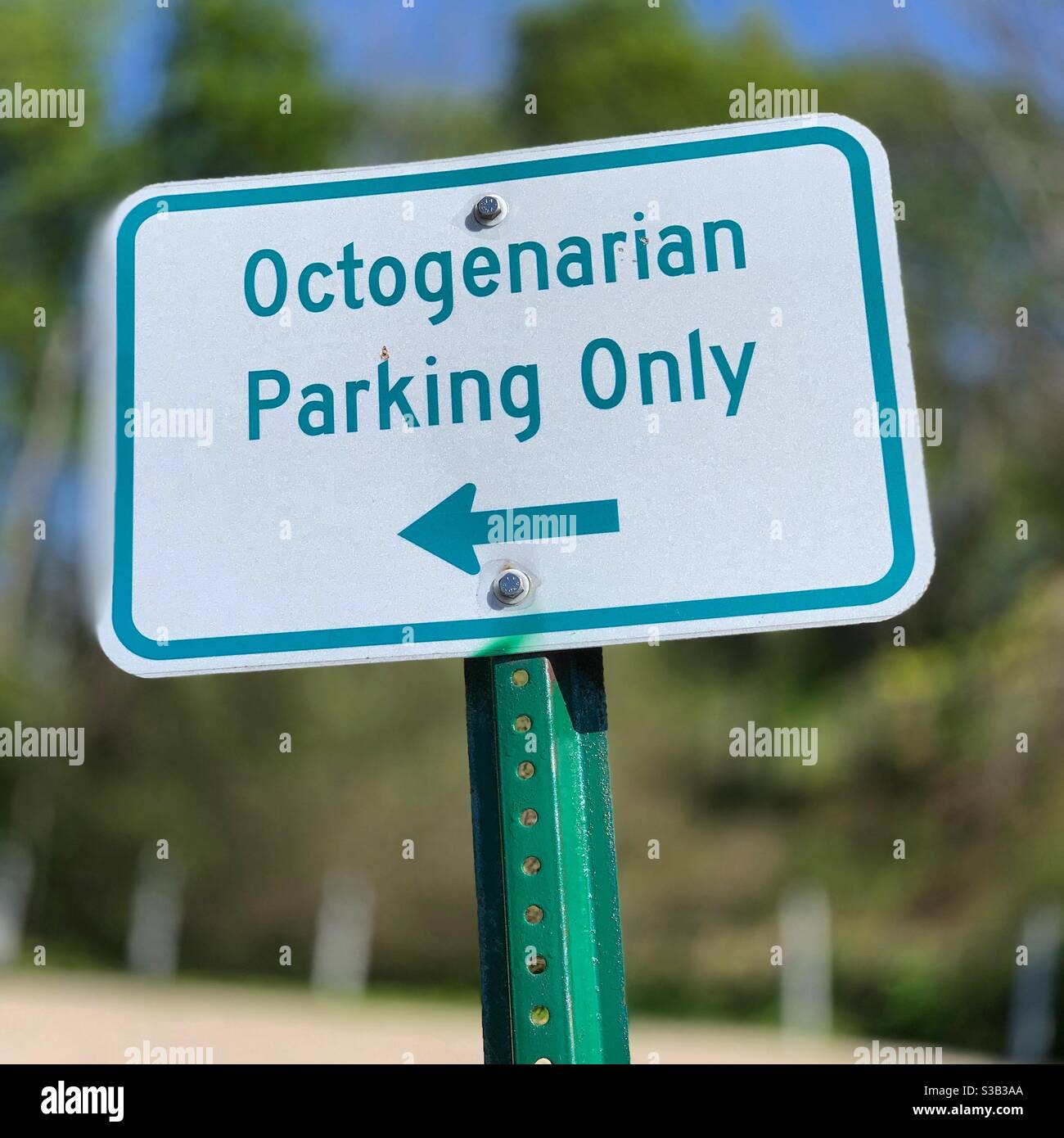“Octogenarian Parking Only” sign Stock Photo - Alamy