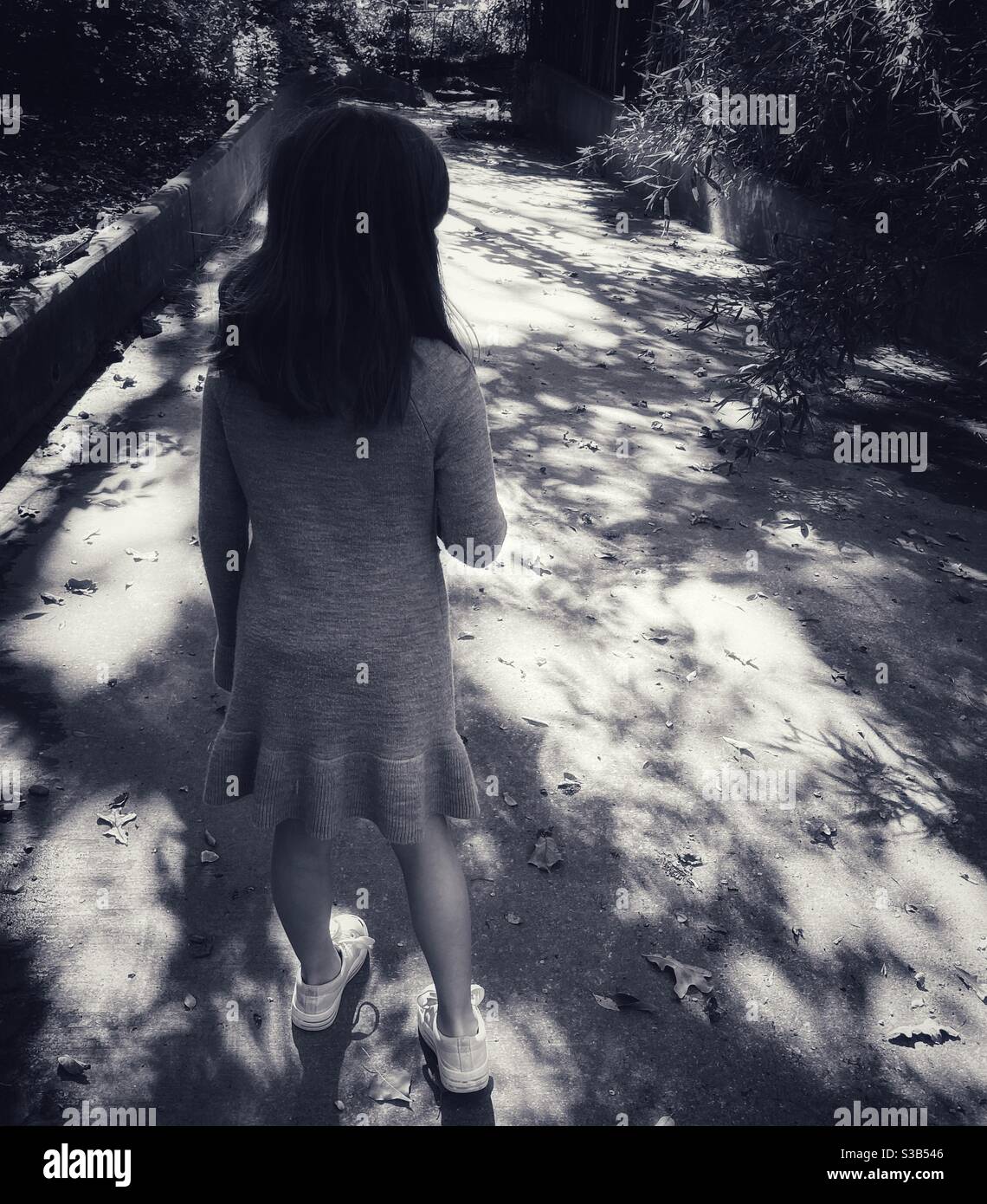 Little girl contemplating her walking path Stock Photo - Alamy