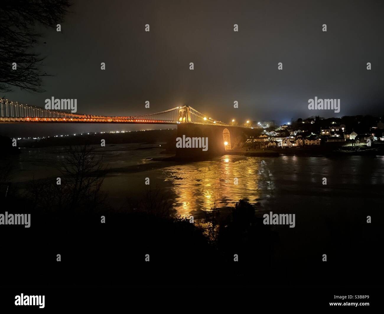 Bridge at night Stock Photo - Alamy
