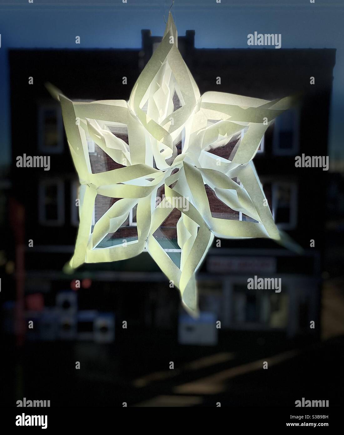 Star in Window Stock Photo - Alamy