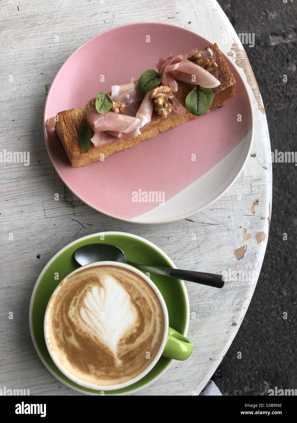 Brunch crioche and a coffee Stock Photo - Alamy