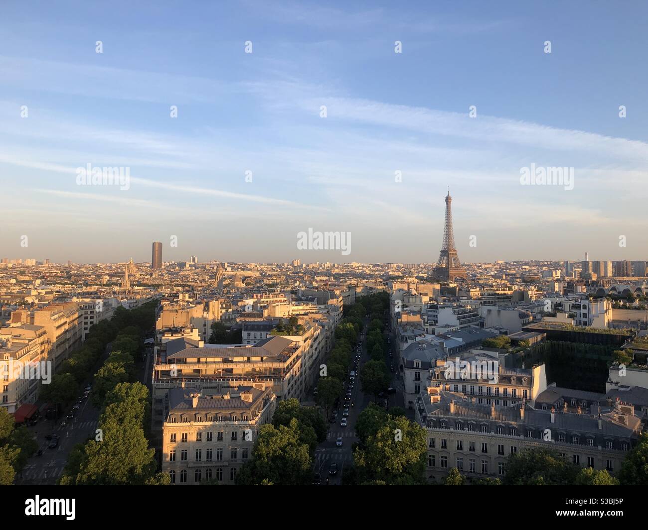 View of Paris with eiffel tower - taken from up high Stock Photo - Alamy