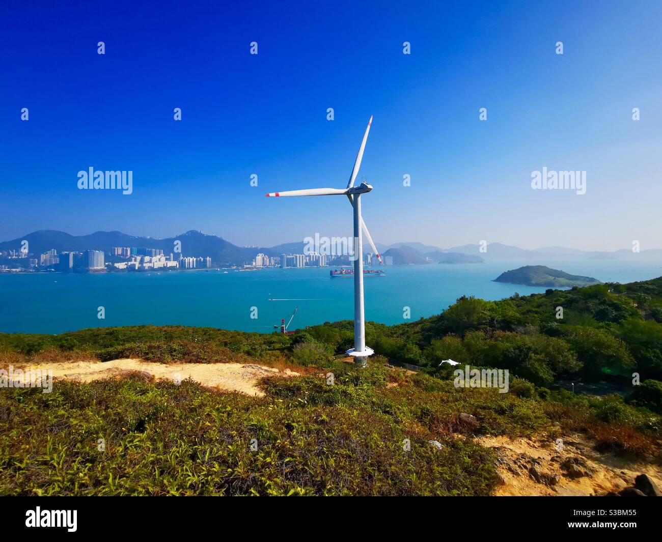 The wind turbine on Lamma island in hong kong Stock Photo - Alamy