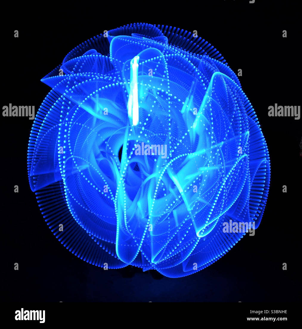 Futuristic blue light painting Stock Photo - Alamy