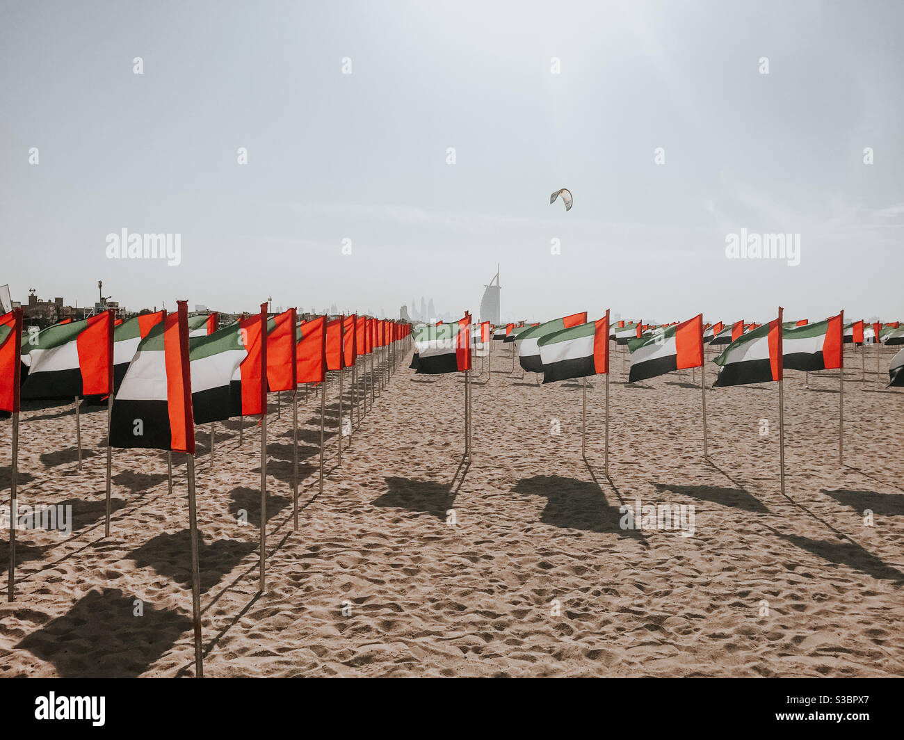 Kitesurfing in the waves of the flags Stock Photo - Alamy