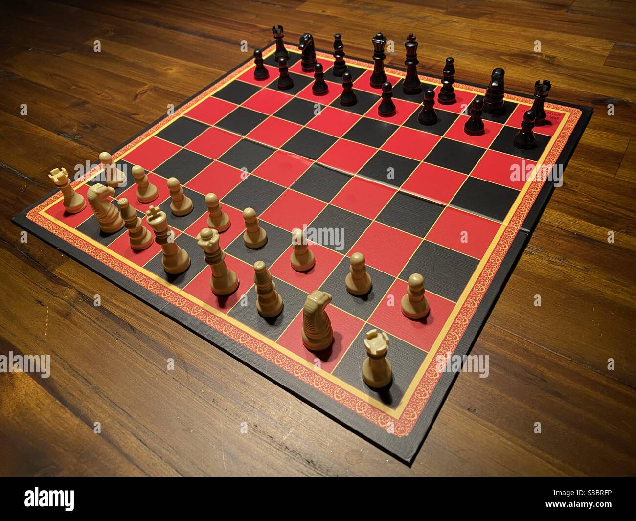 A chess board on a table Stock Photo - Alamy