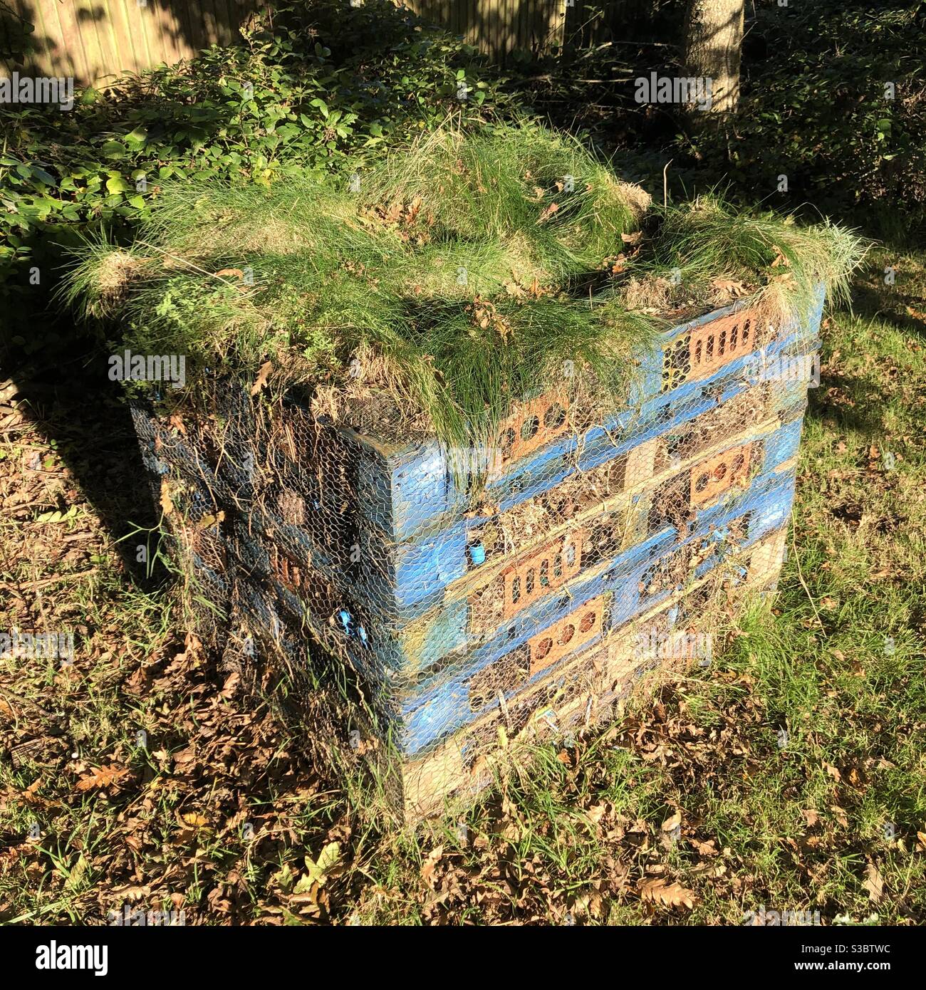 Bug hotel made from old upcycled pallets to create a habitat for ...