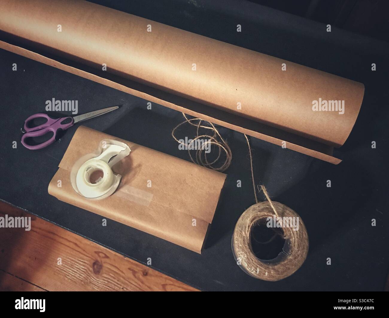 Wrapping paper scissors tape hi-res stock photography and images - Alamy