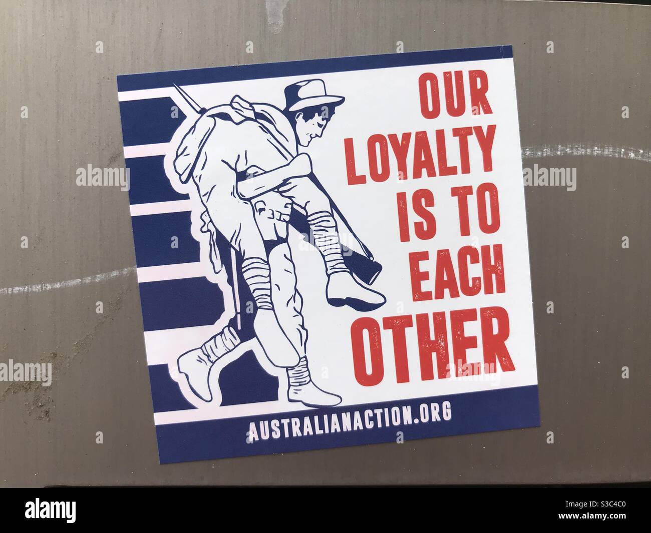 Sticker for Australian Action seen on Broadway, Sydney, Australia Stock ...