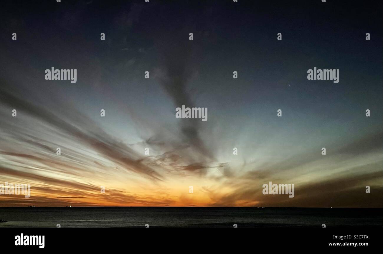 Sunset over Indian Ocean at City Beach Perth Western Australia Stock ...