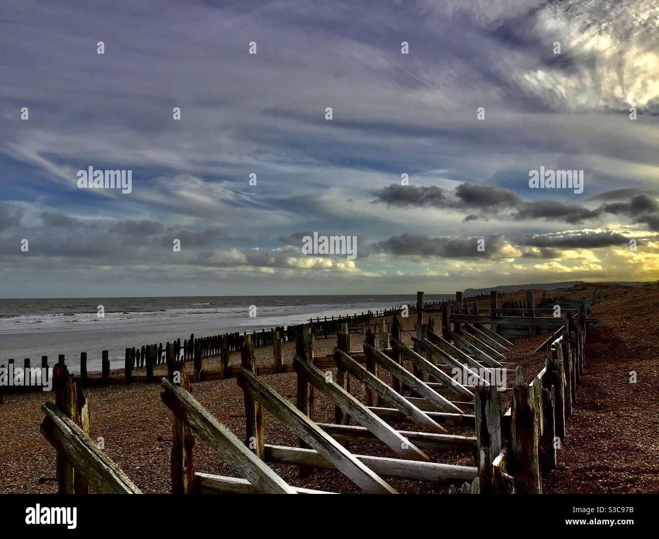 Wooden breakwaters beach hi-res stock photography and images - Alamy