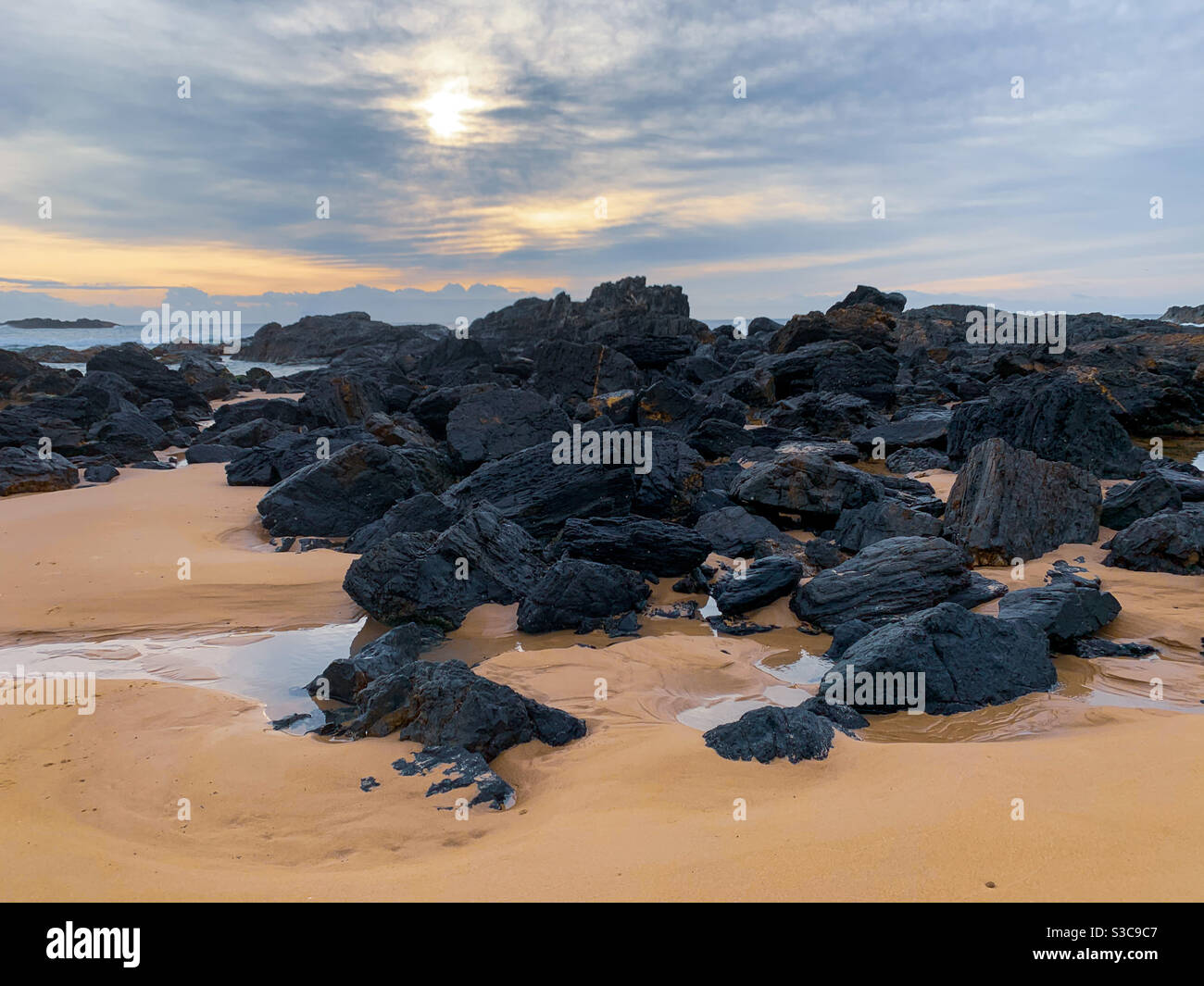 Dramatic beach scene Stock Photo - Alamy