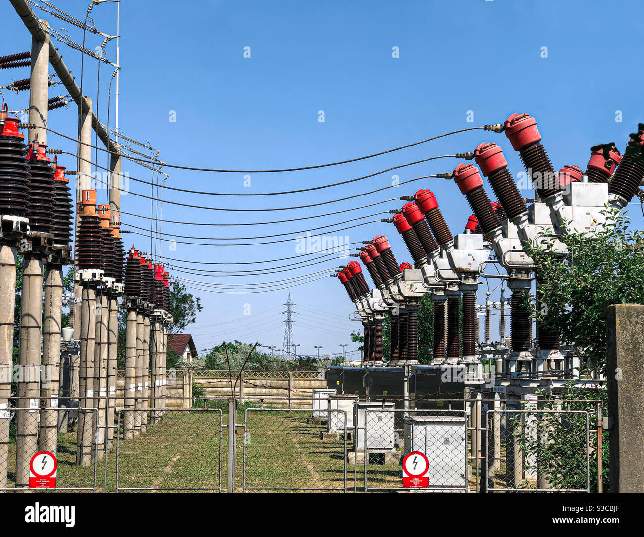Electrical utility poles Stock Photo - Alamy