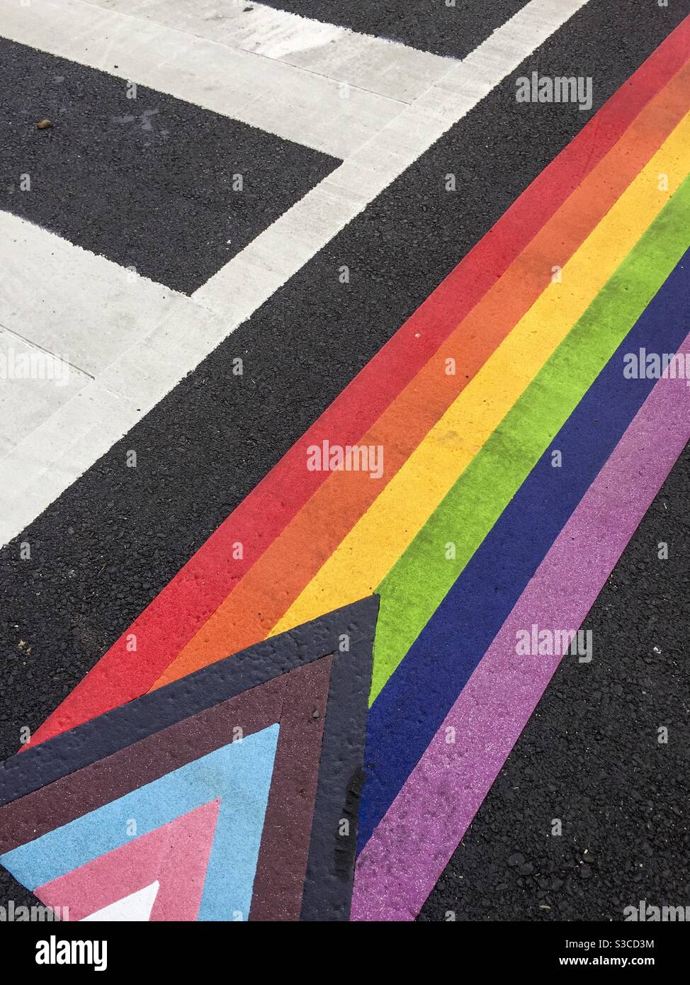 A rainbow colored crosswalk was installed in Washington DC at the ...