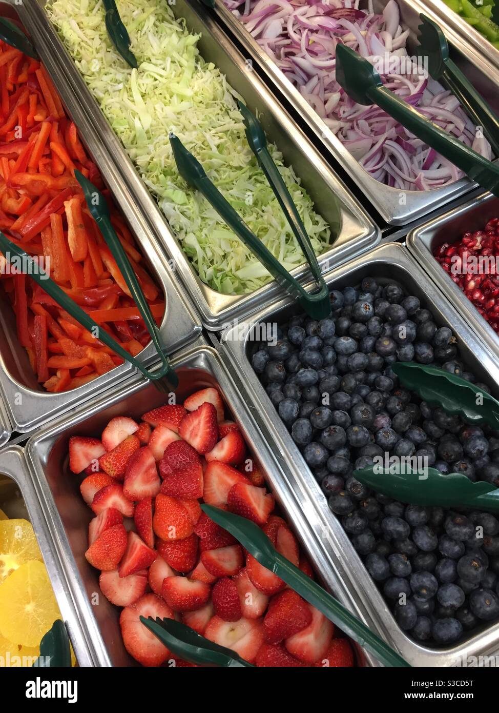 Colorful salad bar offerings at a grocery store Stock Photo - Alamy
