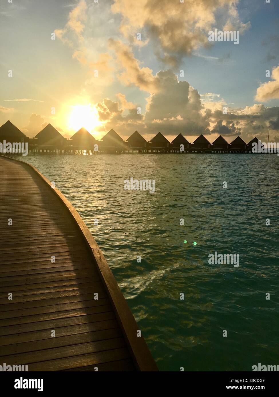 Sunset in Maldives Stock Photo - Alamy