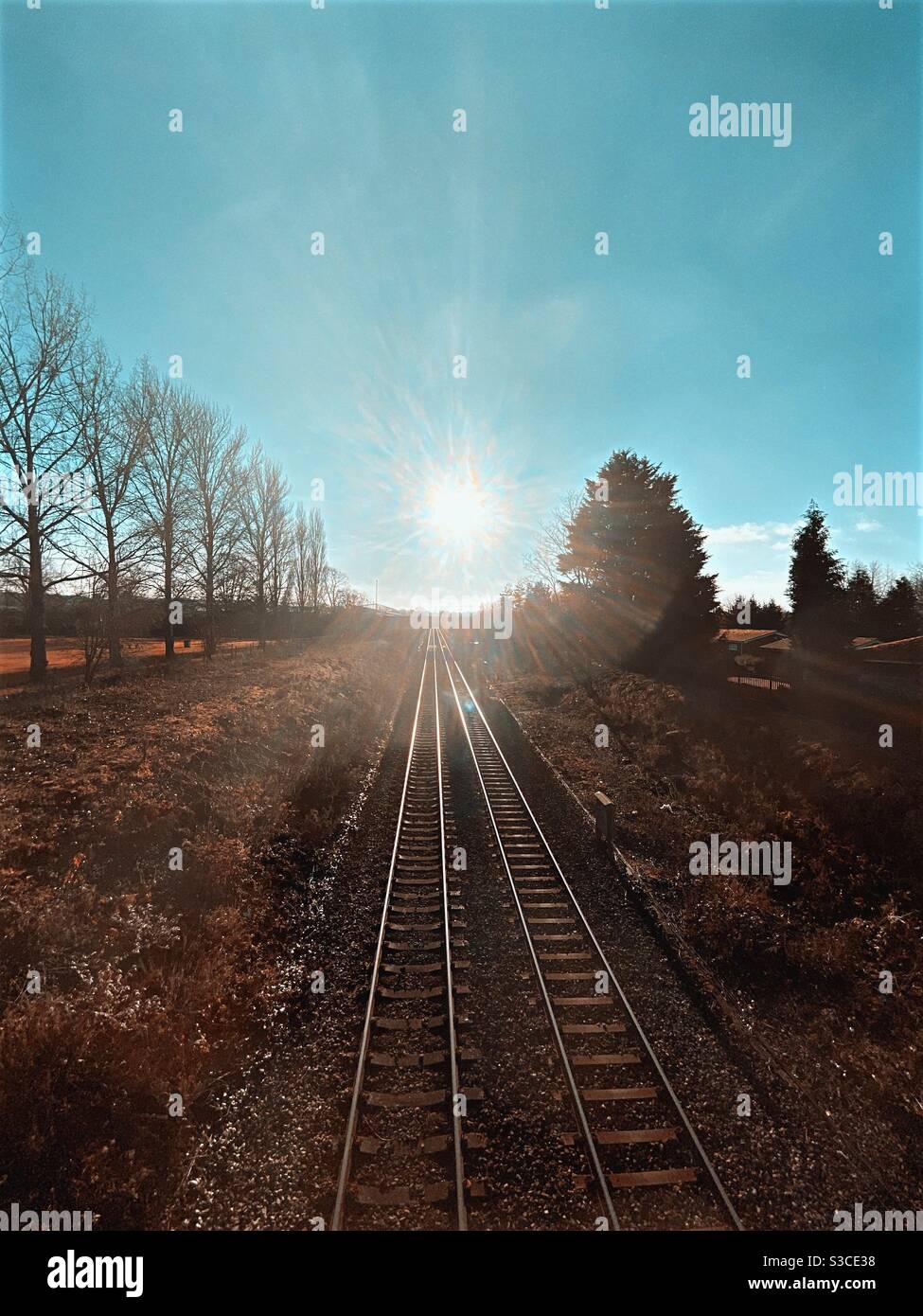 Train tracks into the horizon hi-res stock photography and images - Alamy