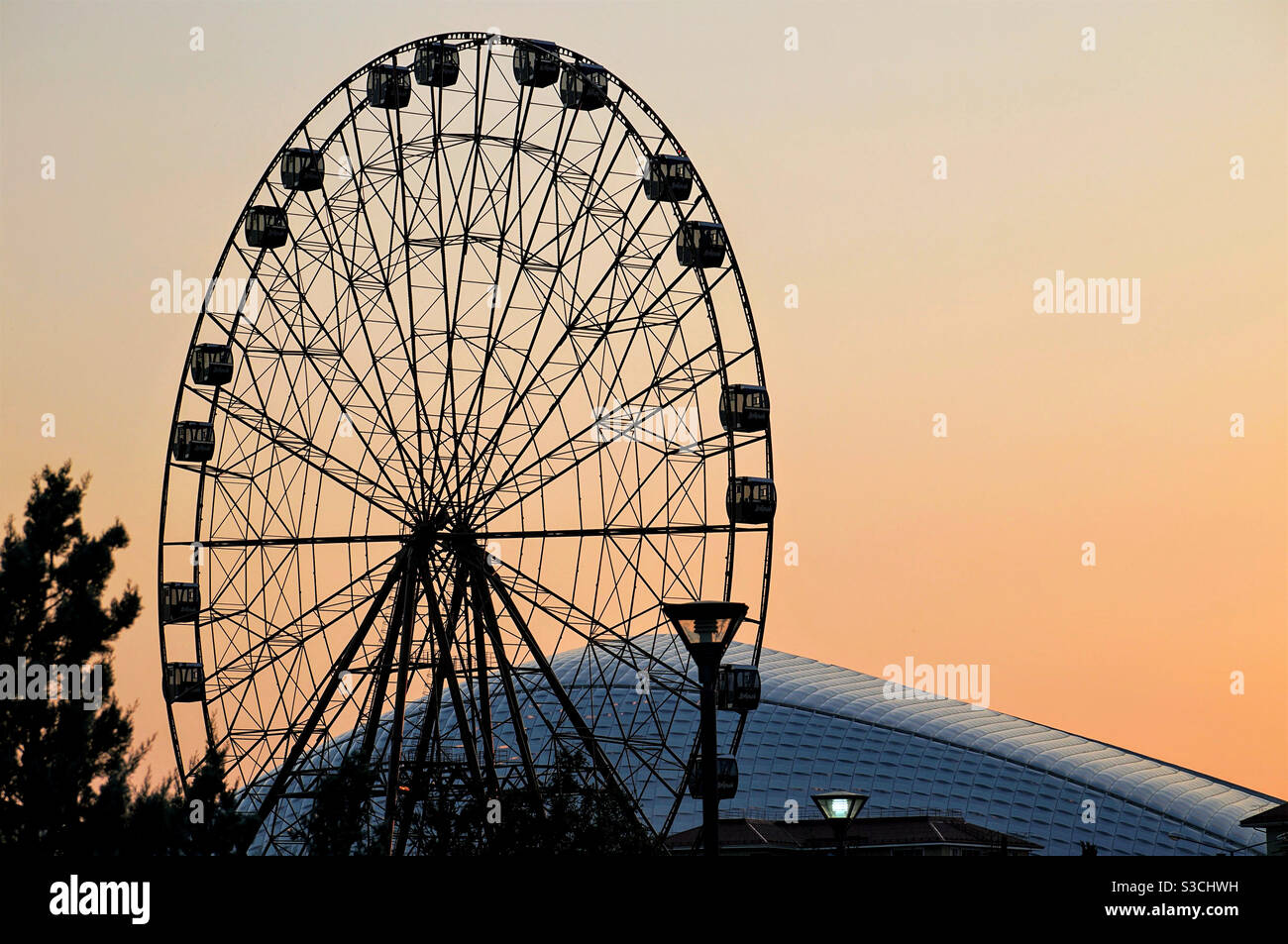 Ferris Wheel Silhouette Sunset