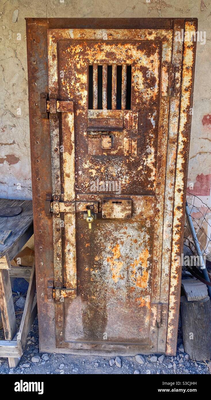 Old jail cell in an old mining town, Oatman Arizona Stock Photo - Alamy