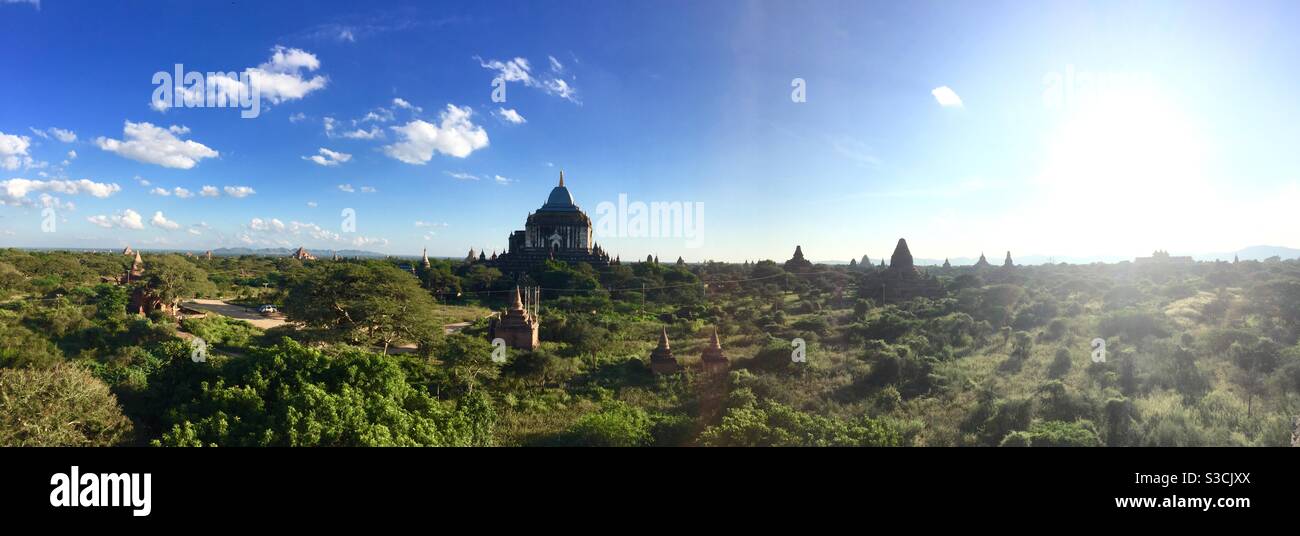 Temples of Bagan panoramic Myanmar Stock Photo - Alamy