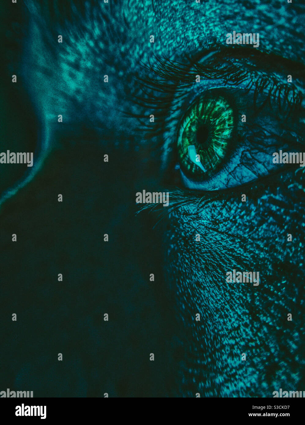 Closeup angle of green human eye Stock Photo - Alamy