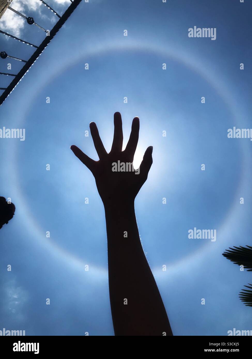 Beautiful and unusual sun halo Stock Photo - Alamy