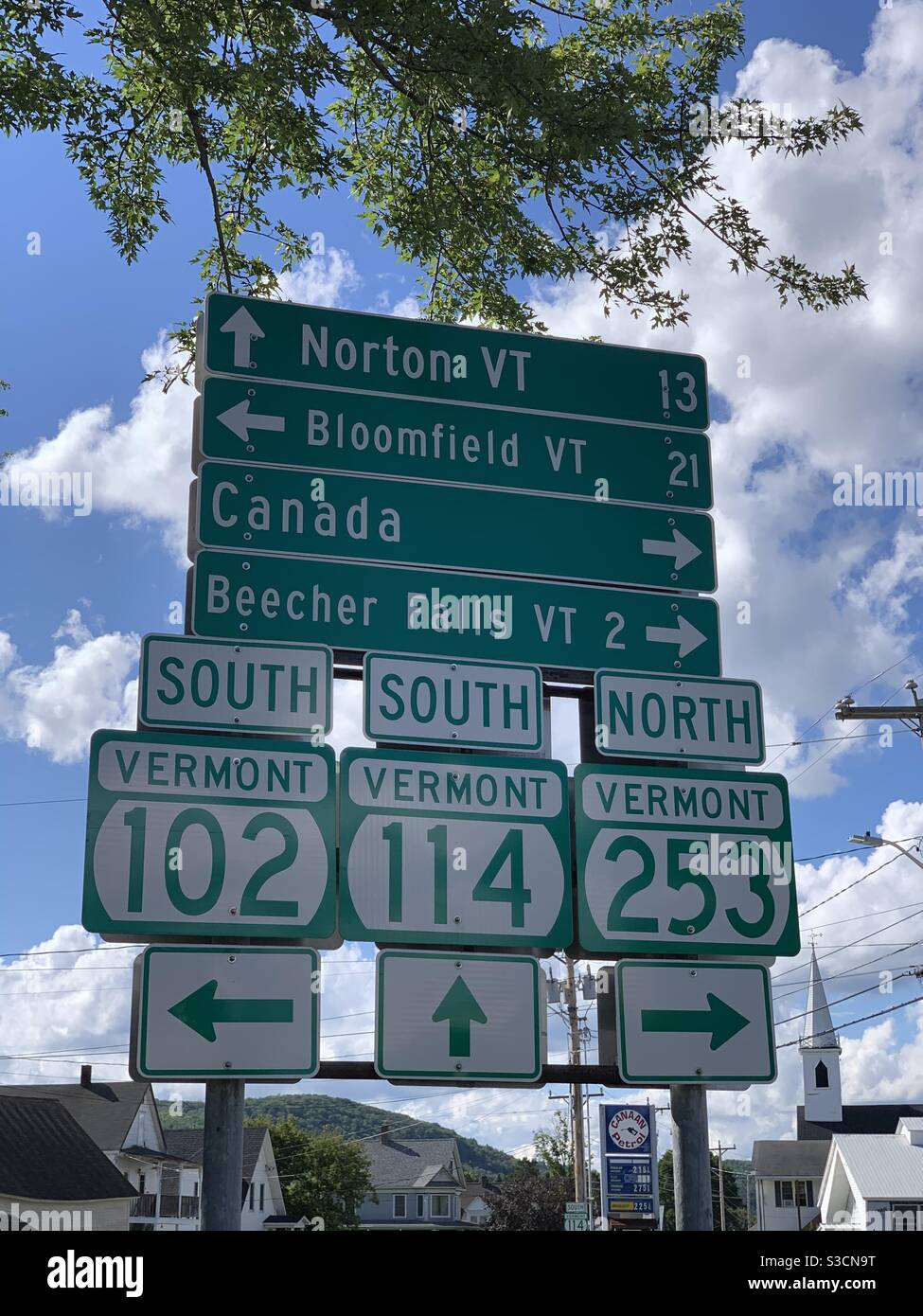 Road signs, Canaan, Vermont, United States Stock Photo - Alamy