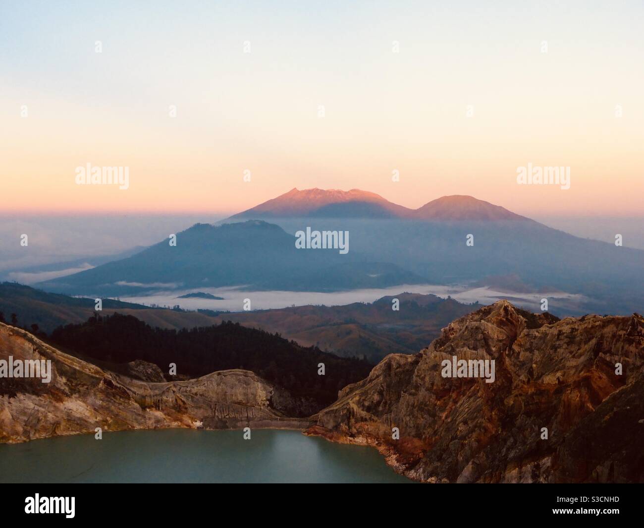 Sunrise from Mount Ijen East Java Indonesia Stock Photo - Alamy