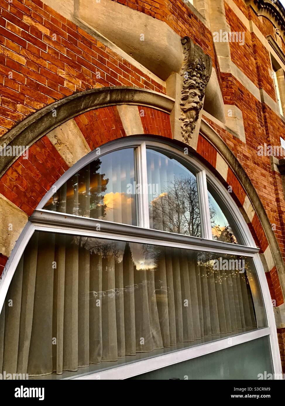 Arch window reflections Stock Photo - Alamy