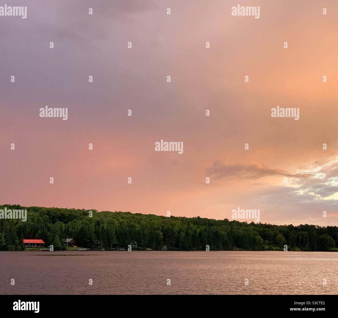 Sunset, Back Lake, Pittsburg, New Hampshire, United States Stock Photo ...