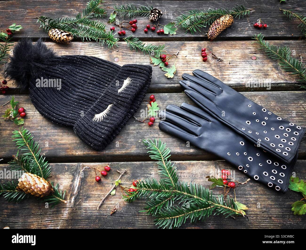 Winter Fashion flat lay Stock Photo - Alamy