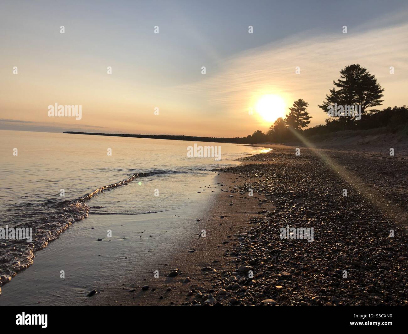 Lake Superior Sunrise Stock Photo - Alamy