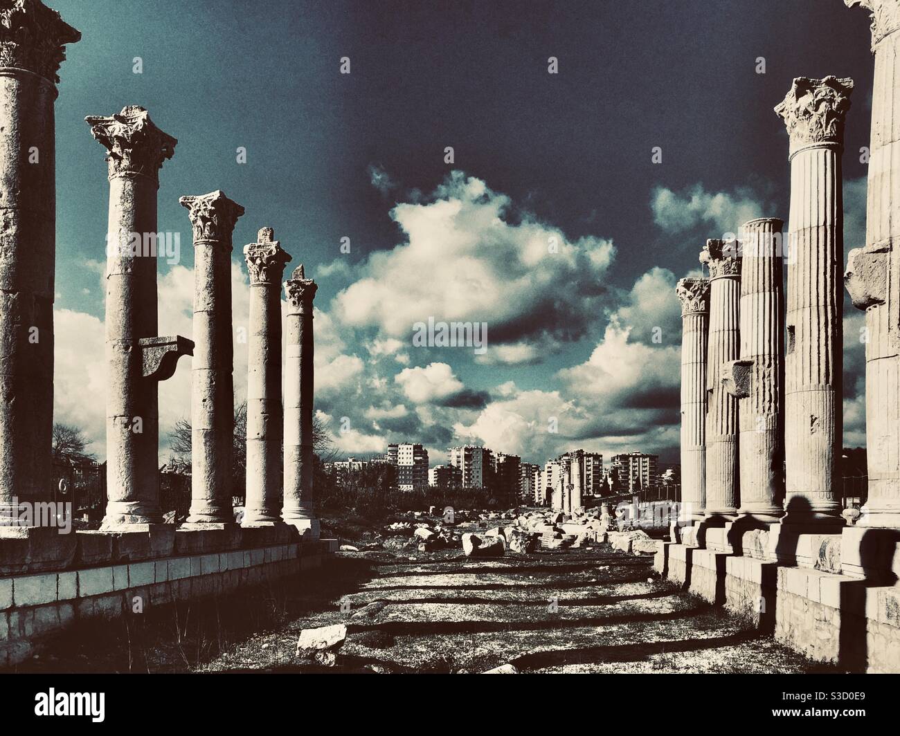 Ancient Greek Roman port of Pompei police in Mersin Turkey Stock Photo ...
