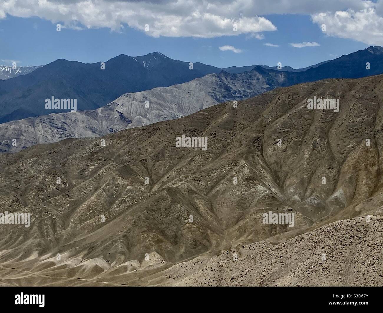 Three hills in a row- Aerial picture of hills in Himalayan region of ...