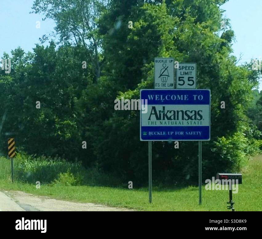 Welcome to Arkansas, USA Stock Photo - Alamy