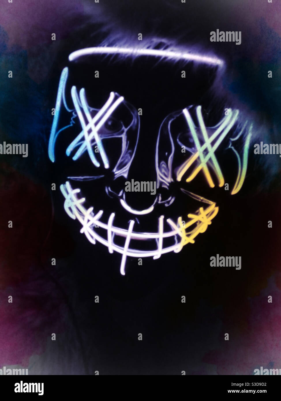 Lit up face Stock Photo - Alamy