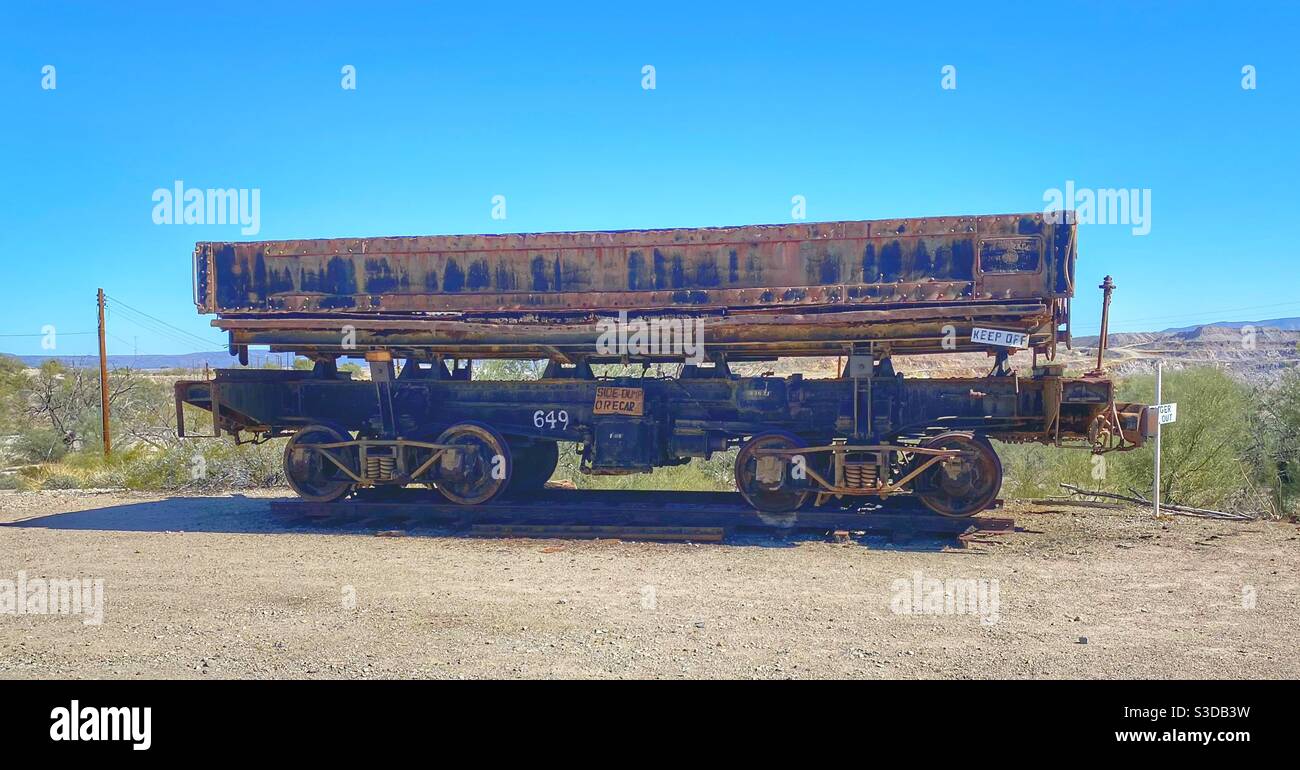 Old ore car at the copper mine in Ajo Arizona Stock Photo - Alamy