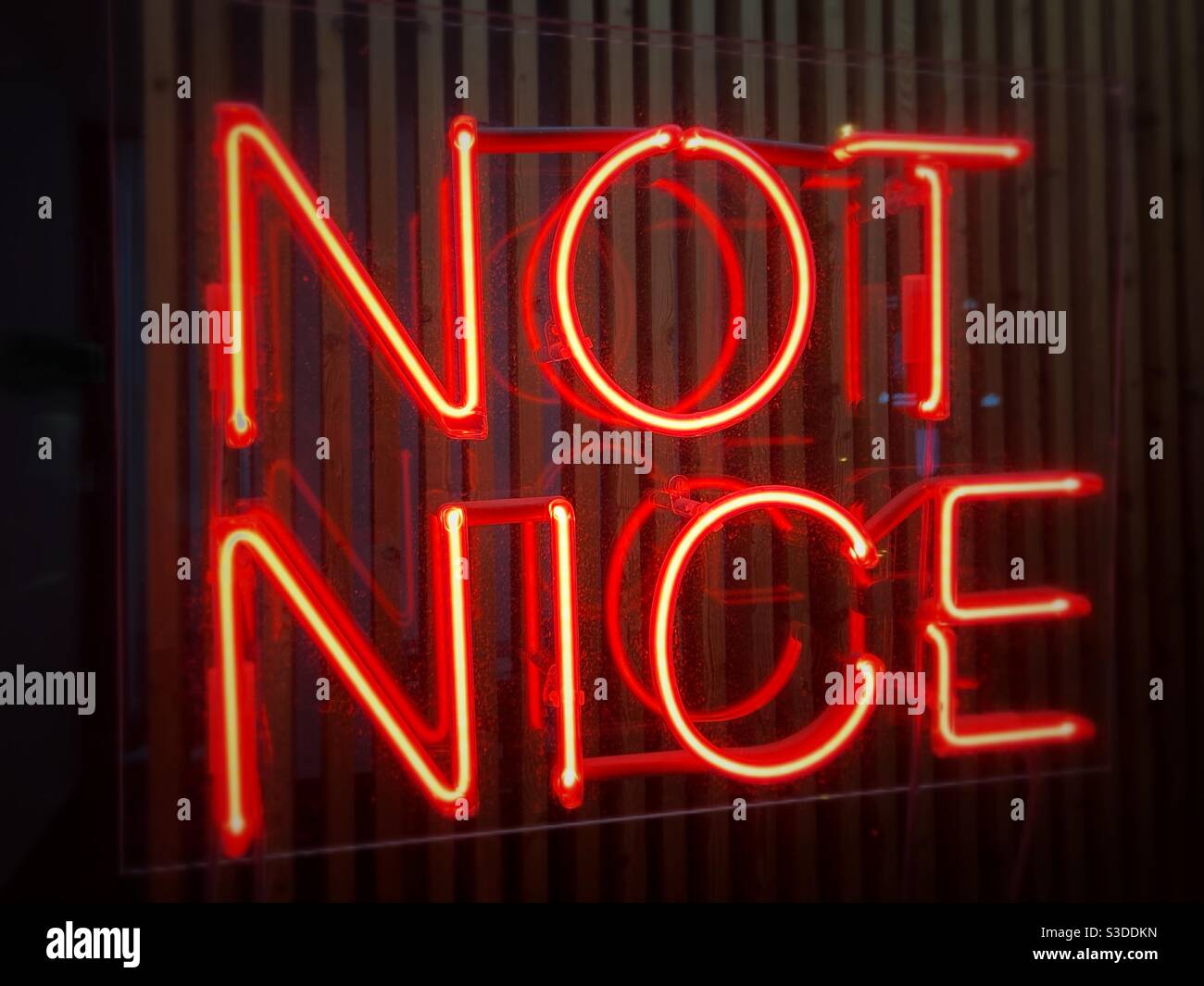 Not nice neon sign Stock Photo - Alamy
