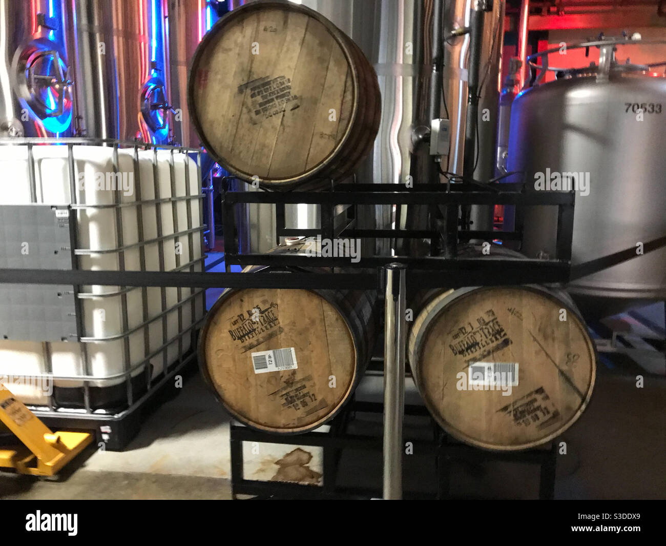 Barrels and tanks in a brewery Stock Photo - Alamy