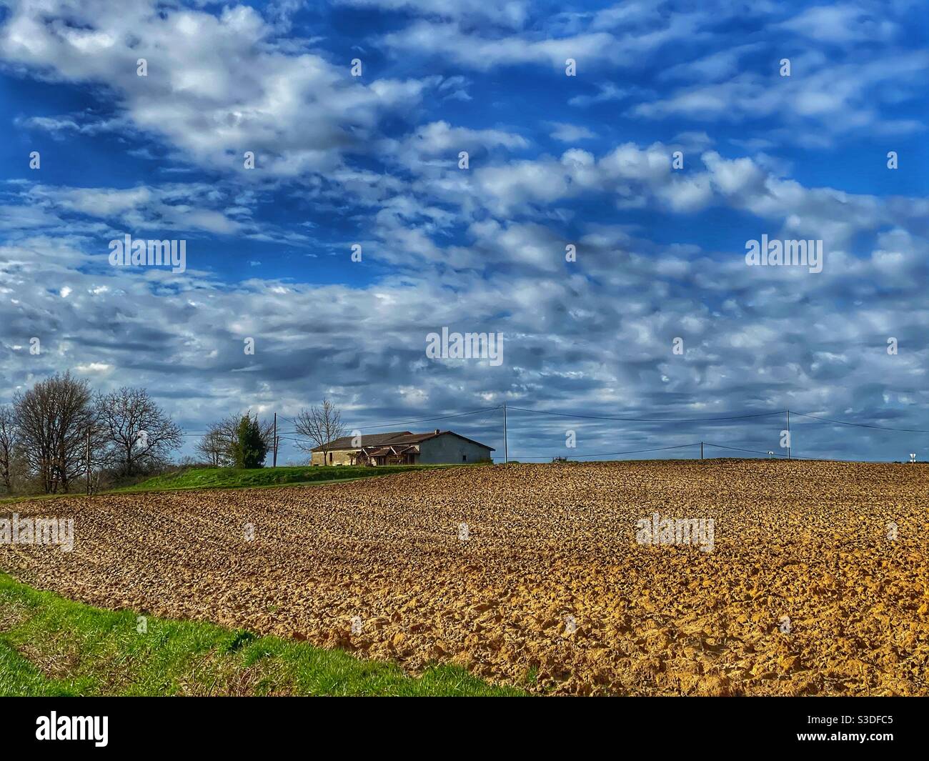 French farmhouse and landscape Stock Photo - Alamy