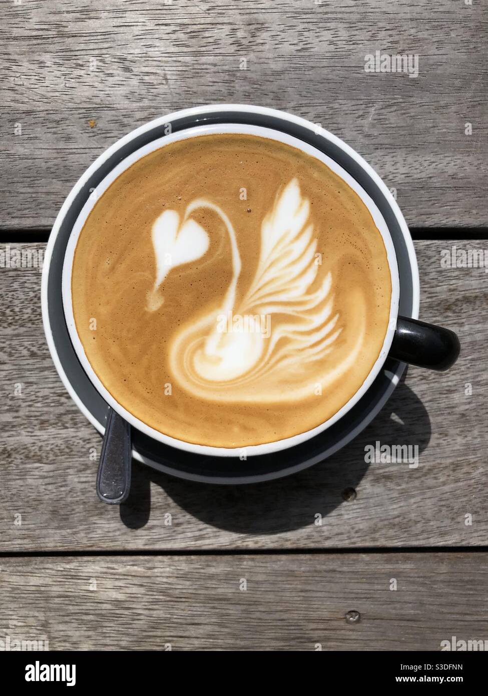 Fancy coffee with a swan Stock Photo - Alamy