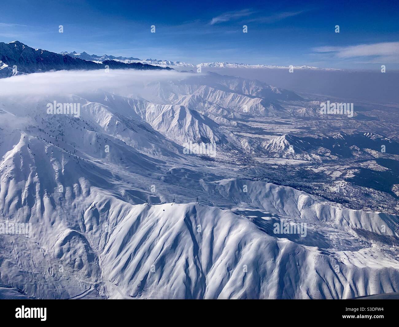 An aerial view of Himalayan region in Jammu and Kashmir, India Stock ...