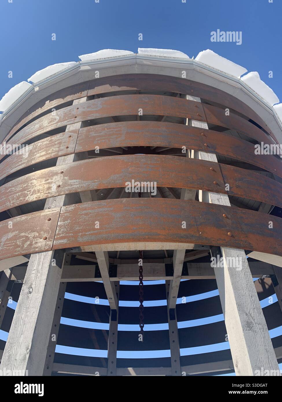 Snow melting off silo sculpture Stock Photo - Alamy