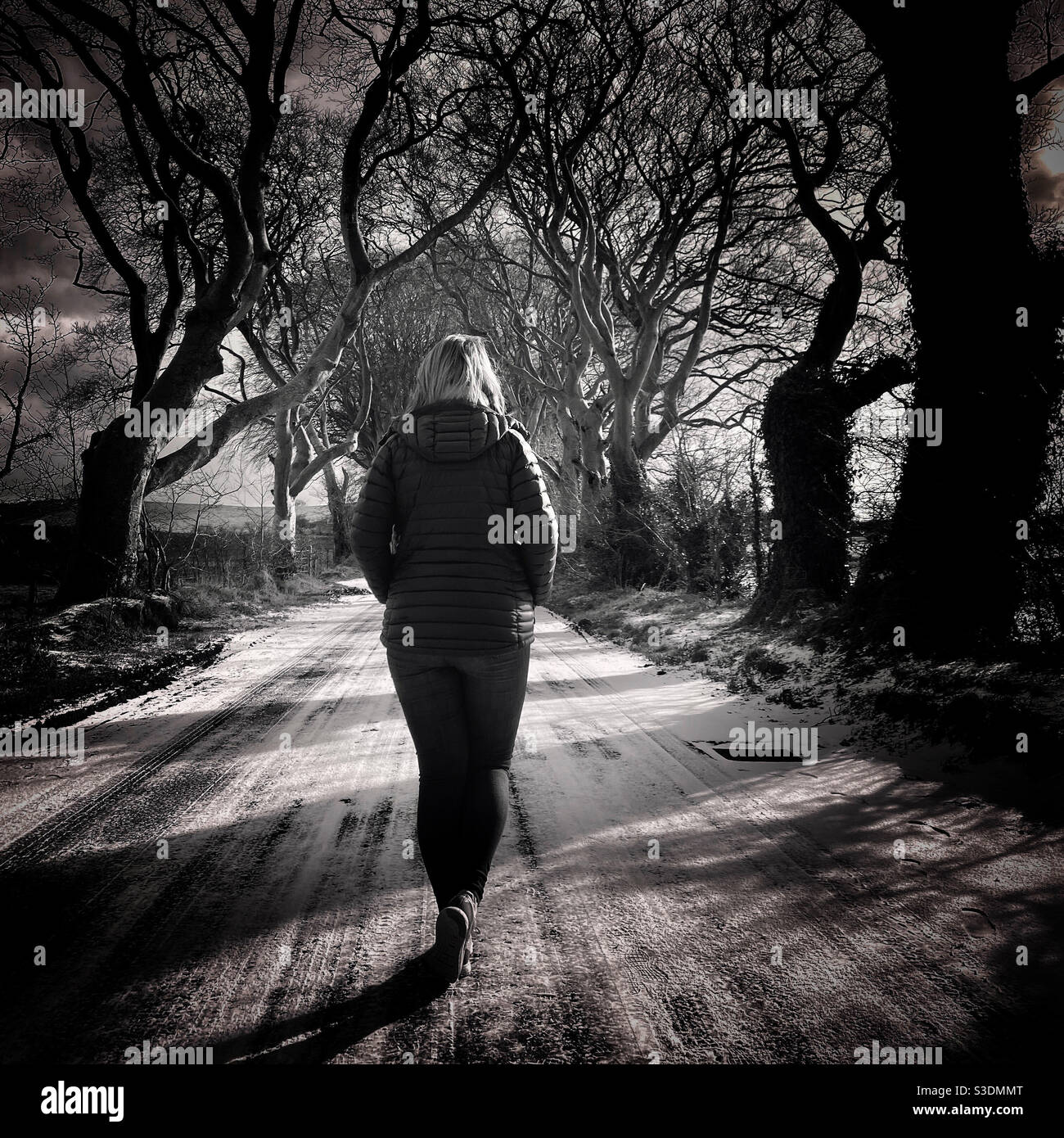 Girl Walking In The Dark