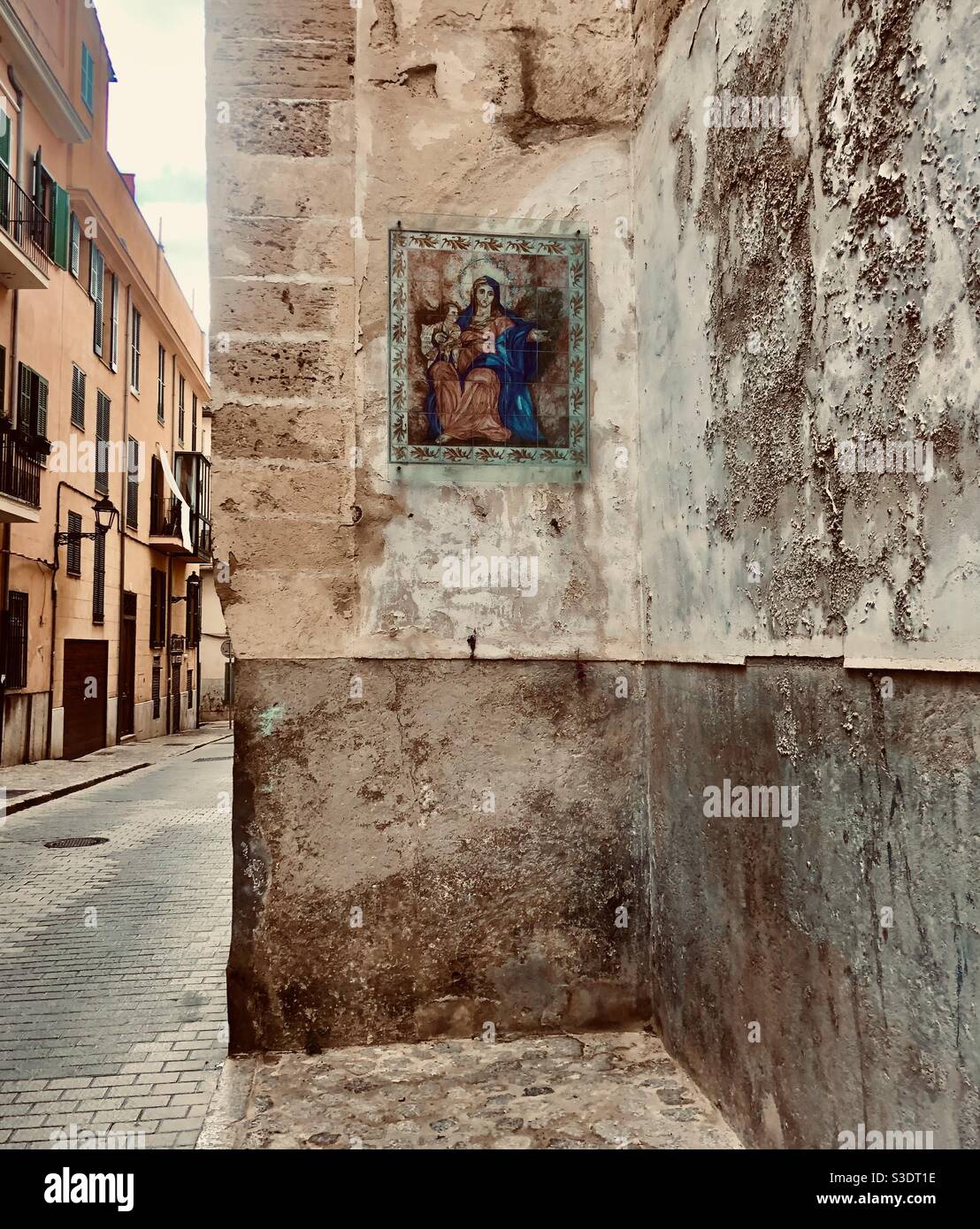Maria icon in the churchwall Stock Photo - Alamy